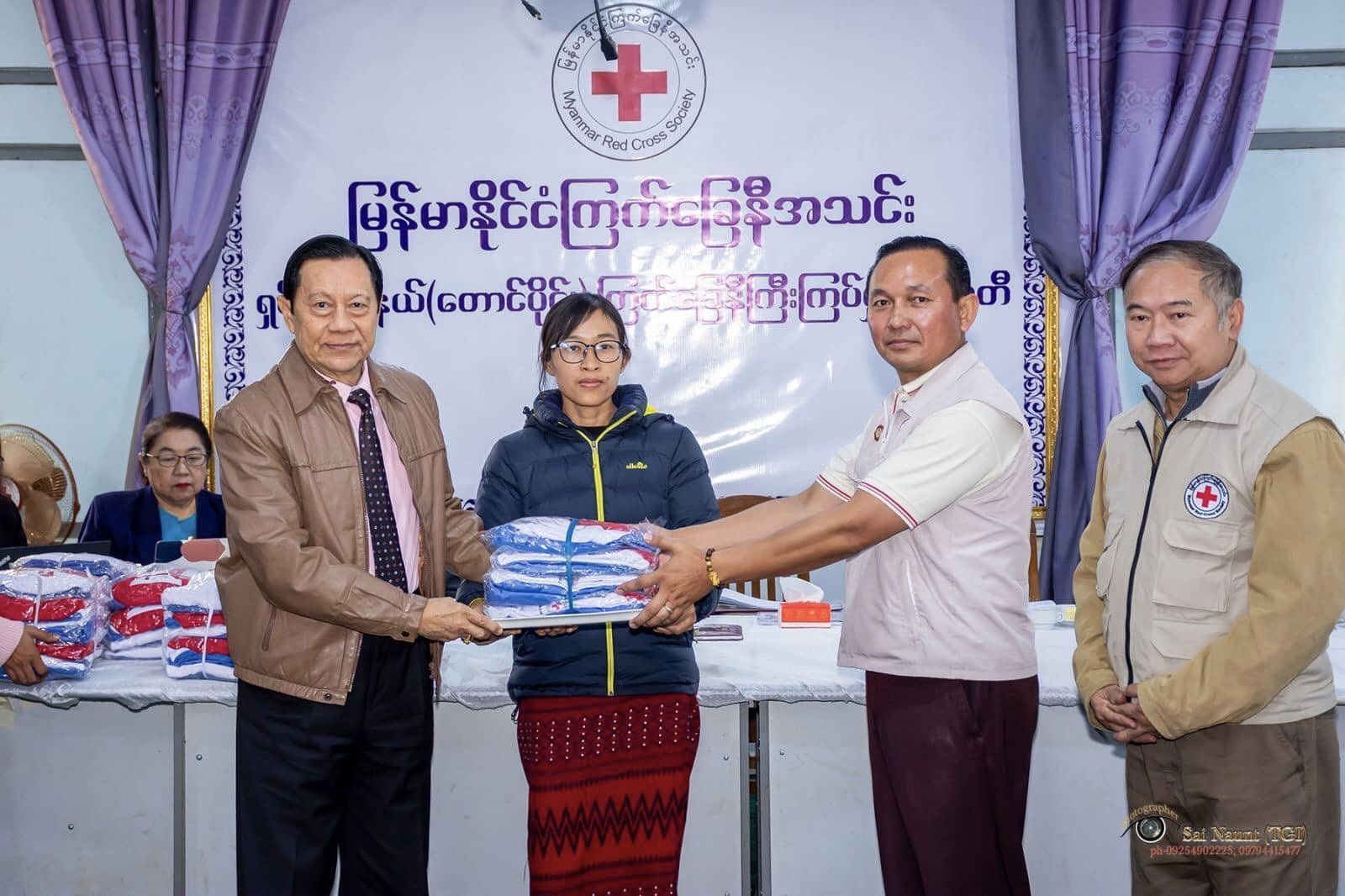 Professor Dr. Myo Nyunt, the president of the Myanmar Red Cross Society, attended the ceremony ...